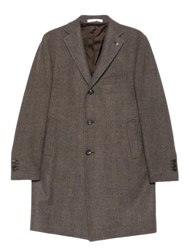 TAGLIATORE Tagliatore Long-Sleeved Herringbone Coat