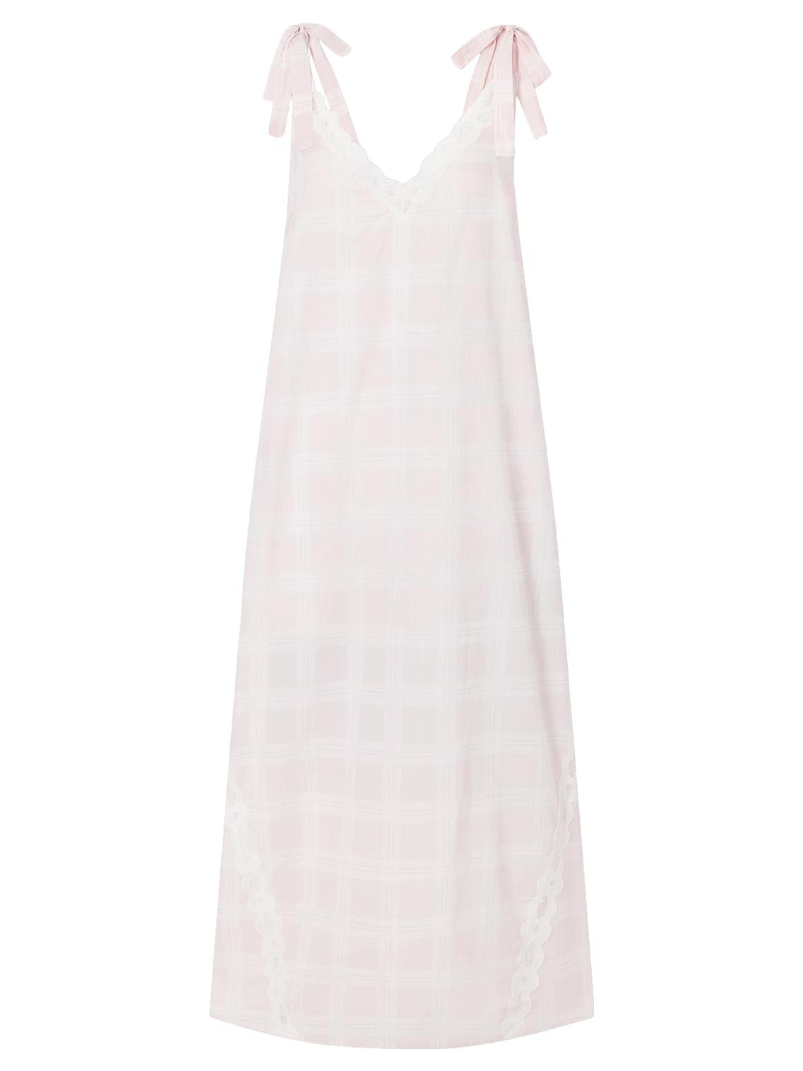 POSSE Posse Marylin Gingham Lace-Trimmed Cotton Maxi Dress