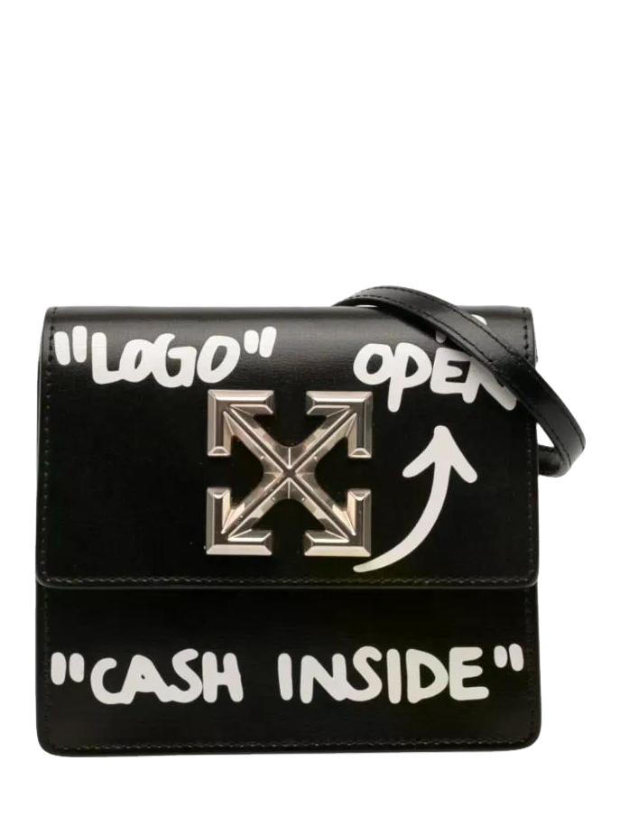 Off-White Glazed Calfskin Jitney 0.7 Bag - Black | Editorialist