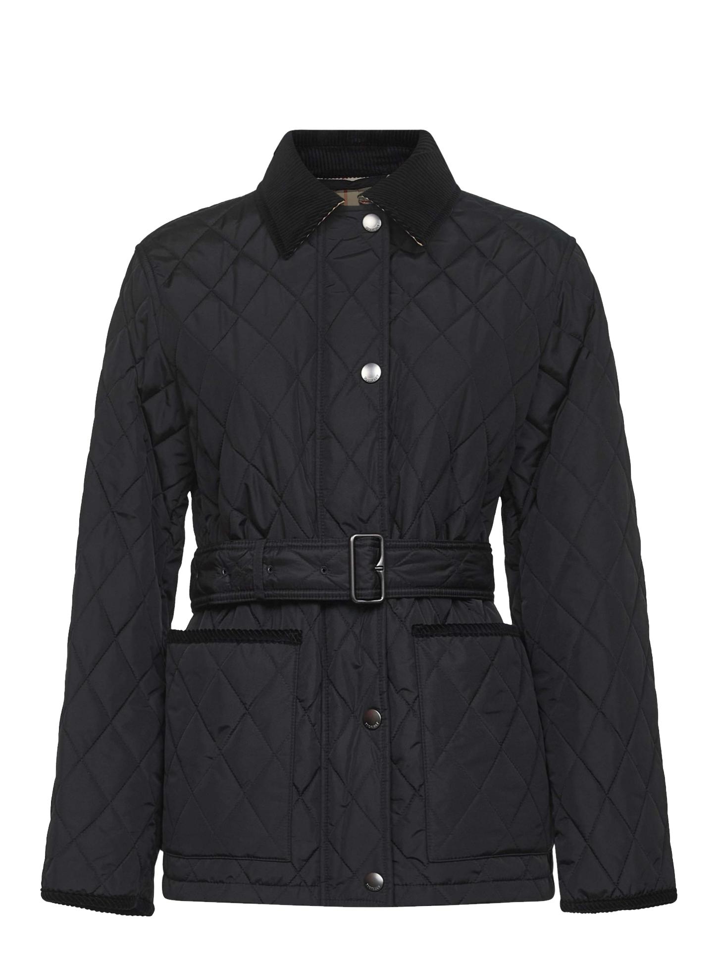 BURBERRY Burberry Quilted Belted Jacket with Zip and Snap Fastening