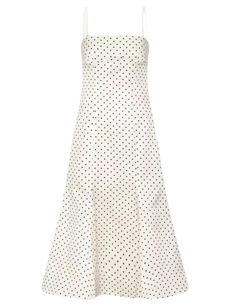 ROTATE BY BIRGER CHRISTENSEN Rotate By Birger Christensen Polka Dot Midi Dress