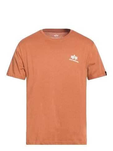ALPHA INDUSTRIES man t-shirt tan size l cotton