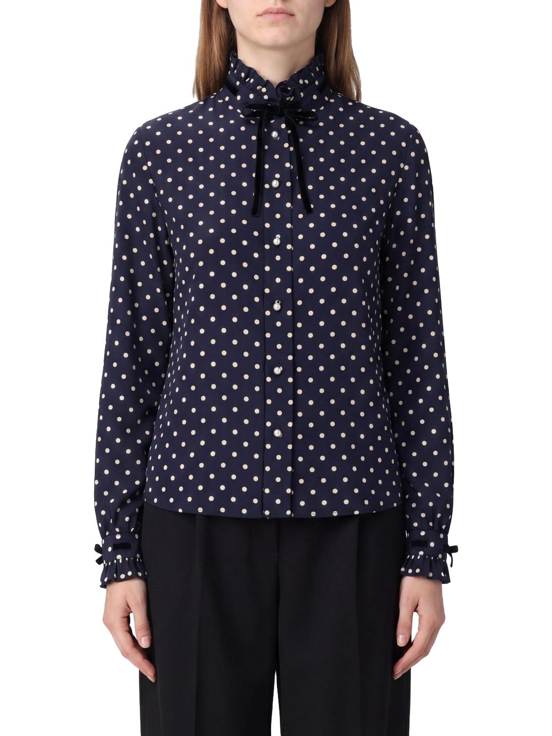 VALENTINO Valentino Polka Dot Shirt with Pussy Bow Detail