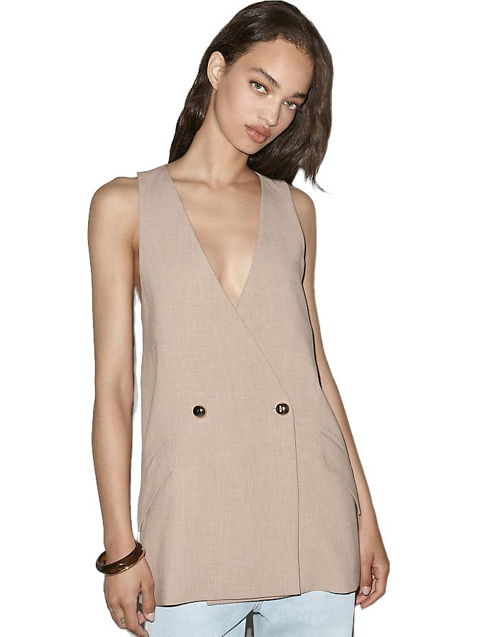 MAEVE Longline Blazer Vest Jacket