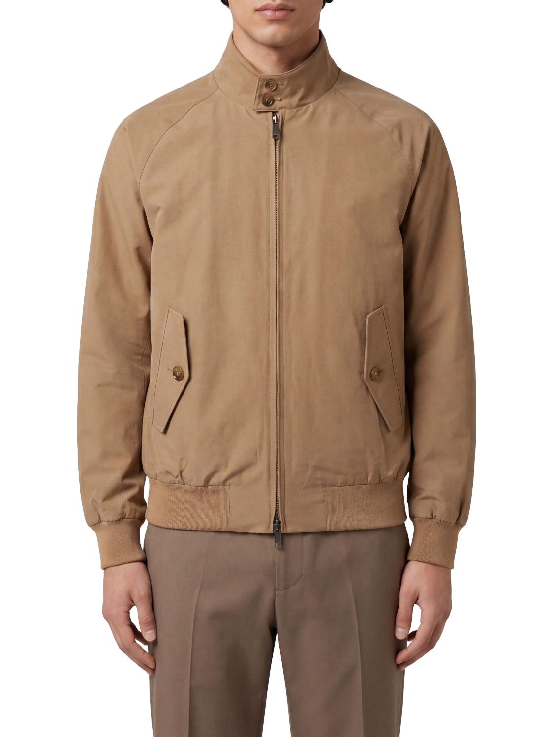 BARACUTA Baracuta Cotton Blend Bomber Jacket with High Collar and Zip Closure