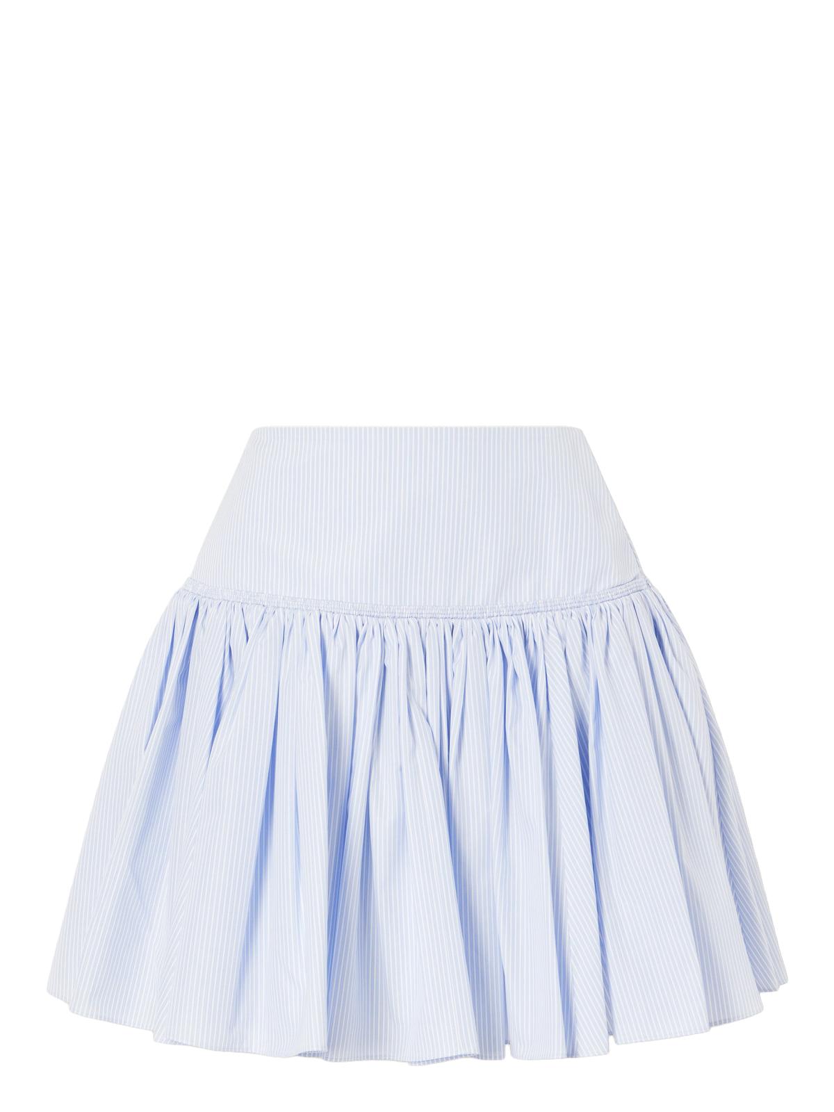 ALAÏA Alaïa Striped Ruffled Cotton-Poplin Mini Skirt