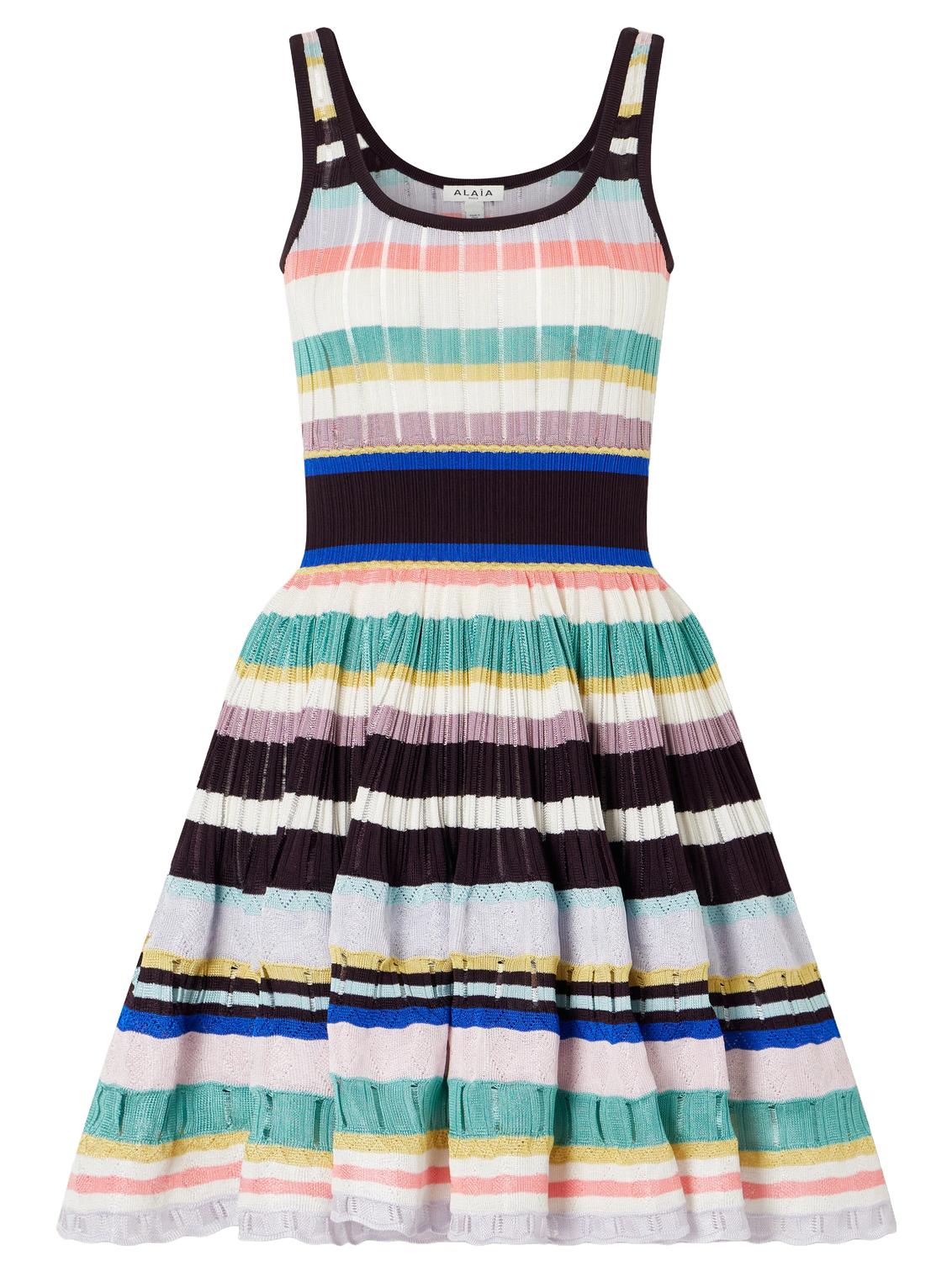 ALAÏA Alaïa Tiered Pointelle-Knit Mini Dress