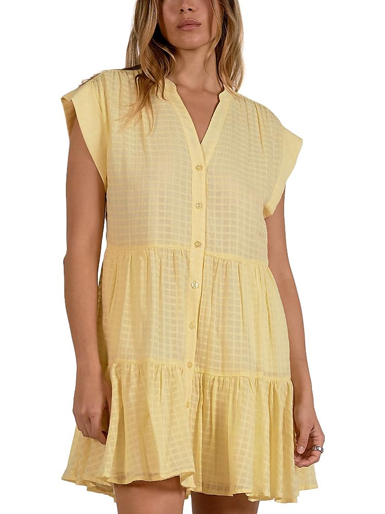 ELAN Elan Tiered Cap Sleeve Dress