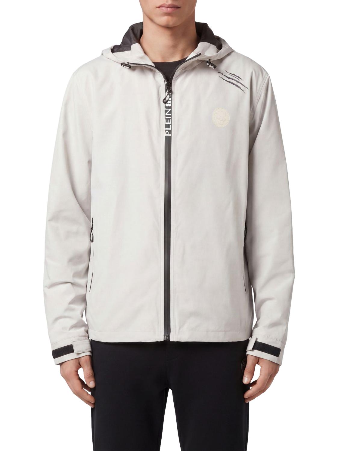 PLEIN SPORT Plein Sport Hooded Windbreaker Jacket with Logo Detail