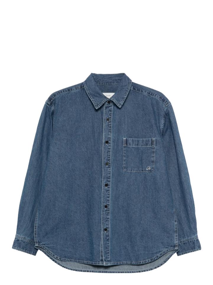 DUNST Dunst Long-Sleeved Denim Shirt with Classic Collar