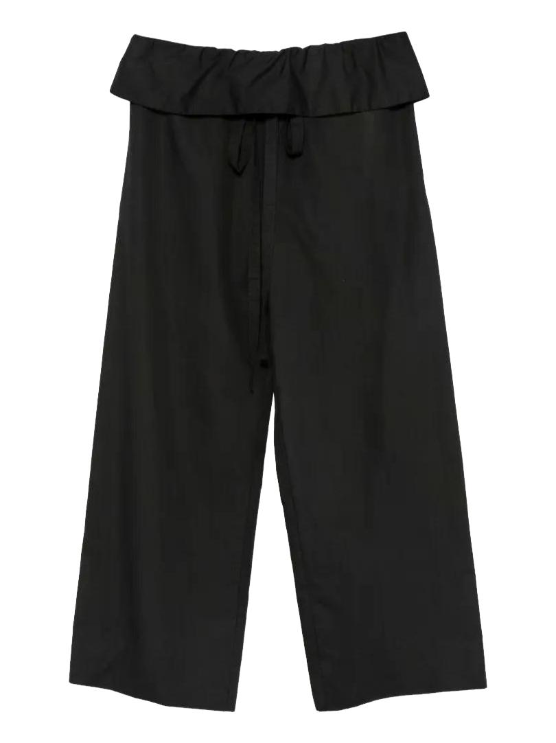 ENZA COSTA Enza Costa Black Peplum Drawstring Trousers
