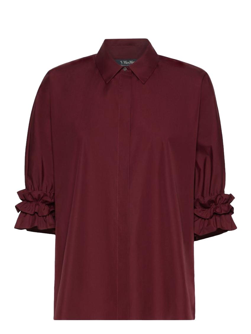 MAX MARA Max Mara Cotton Poplin Shirt with Ruffled 3/4 Sleeves