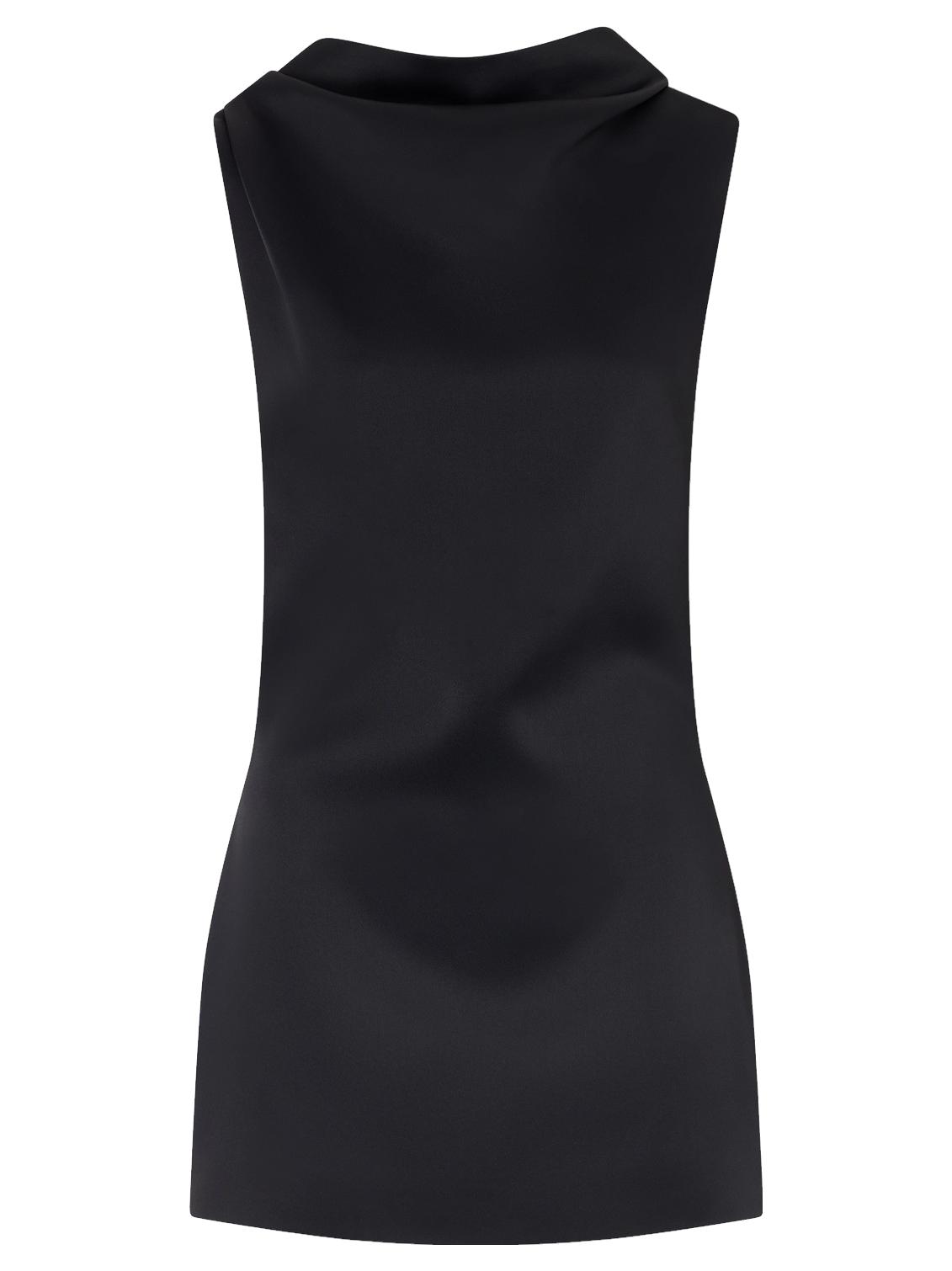 KHAITE KHAITE Astor Crepe Mini Dress with Cowl Neck