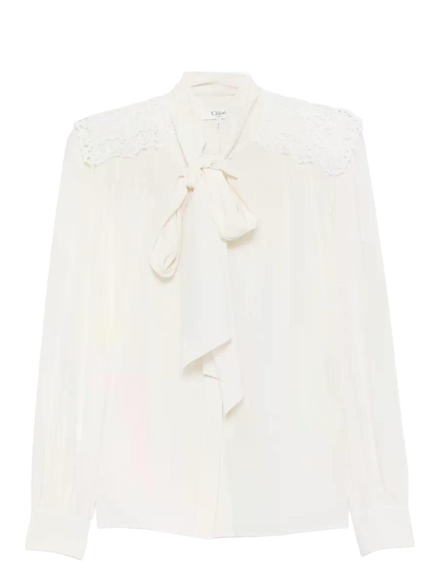 CHLOÉ Chloé Lace-Panelled Pussy-Bow Blouse