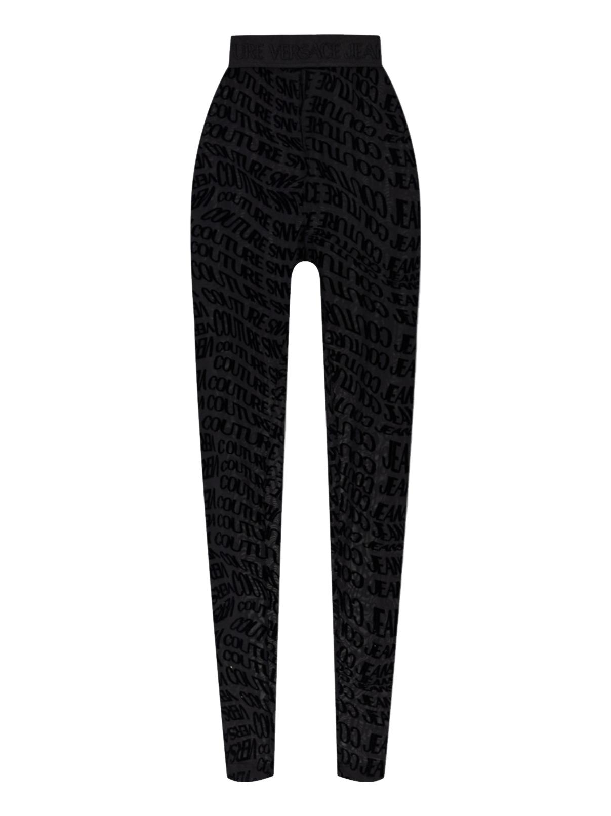 VERSACE Versace Jeans Couture Monogrammed Velvety Finish Leggings