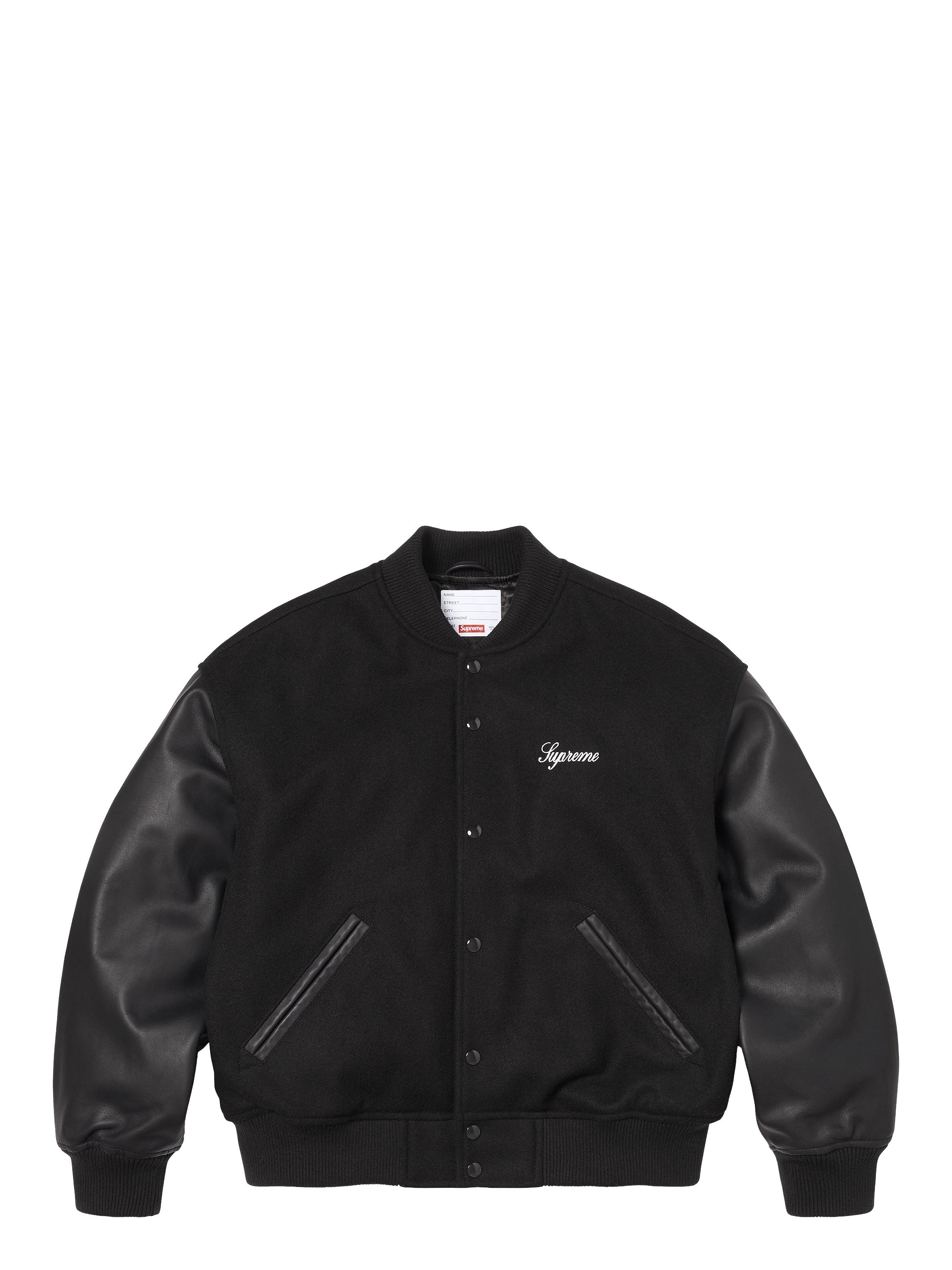 Supreme Cross Varsity Jacket - Black | Editorialist
