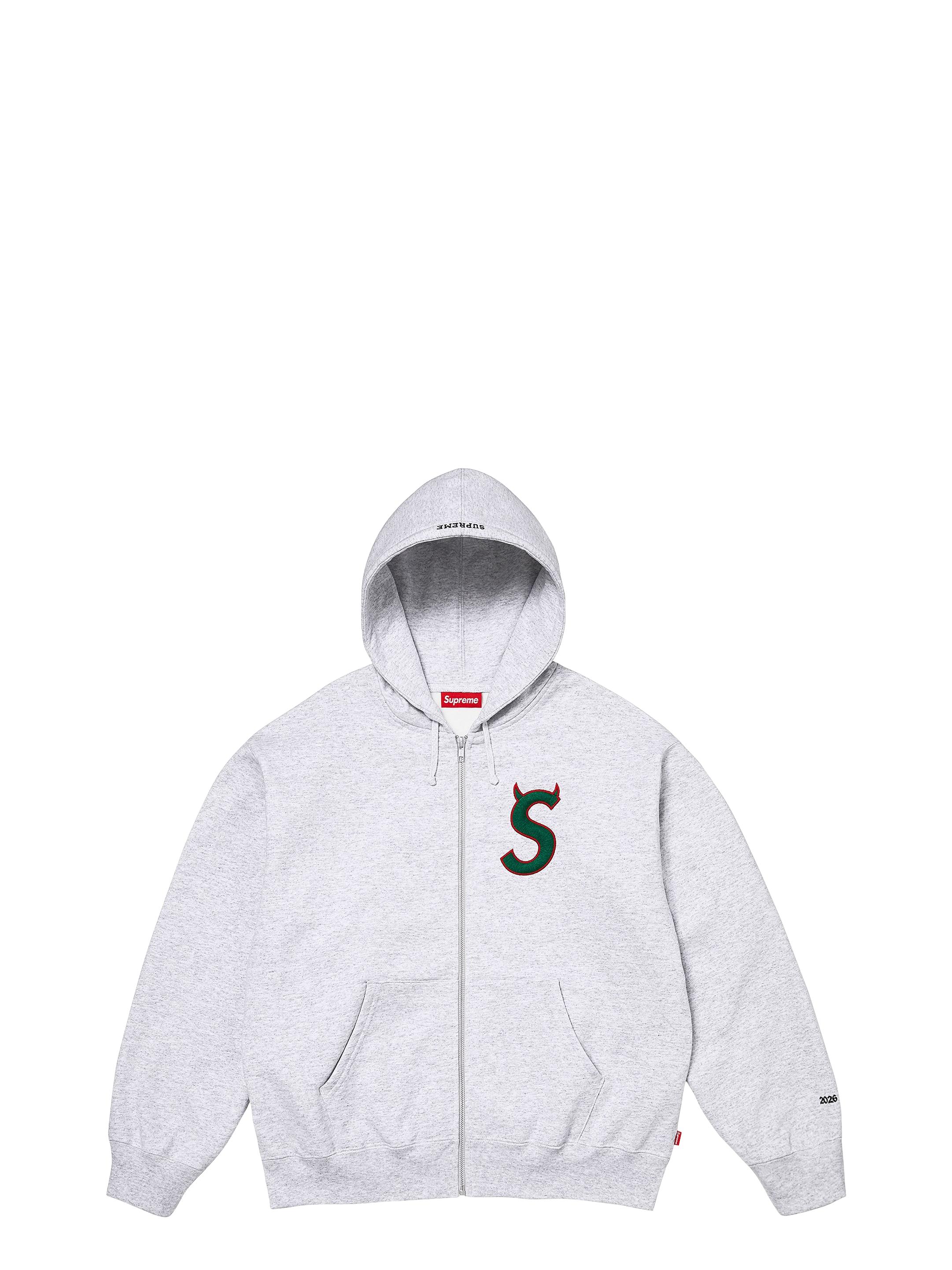 Supreme Devil Logo Zip Up Hooded Sweatshirt - Grey | Editorialist