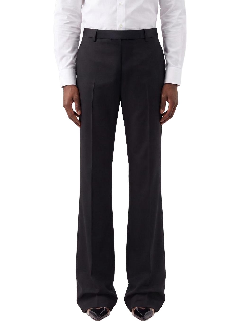 TOM FORD Tom Ford Mid-Rise Wool Flared Tailored Trousers with Off-Centre Closure