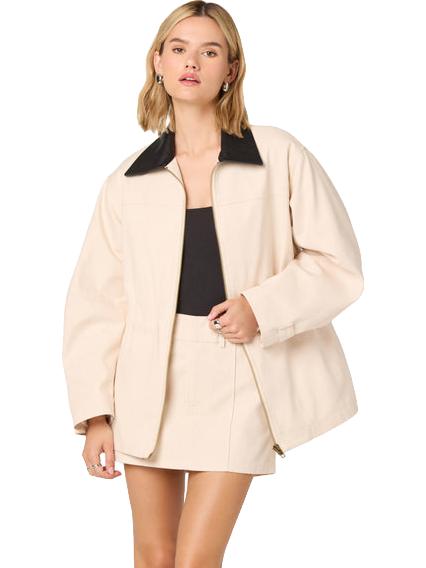 ASTR THE LABEL ASTR the Label Collins Quilted Puffer-Lined Denim Jacket