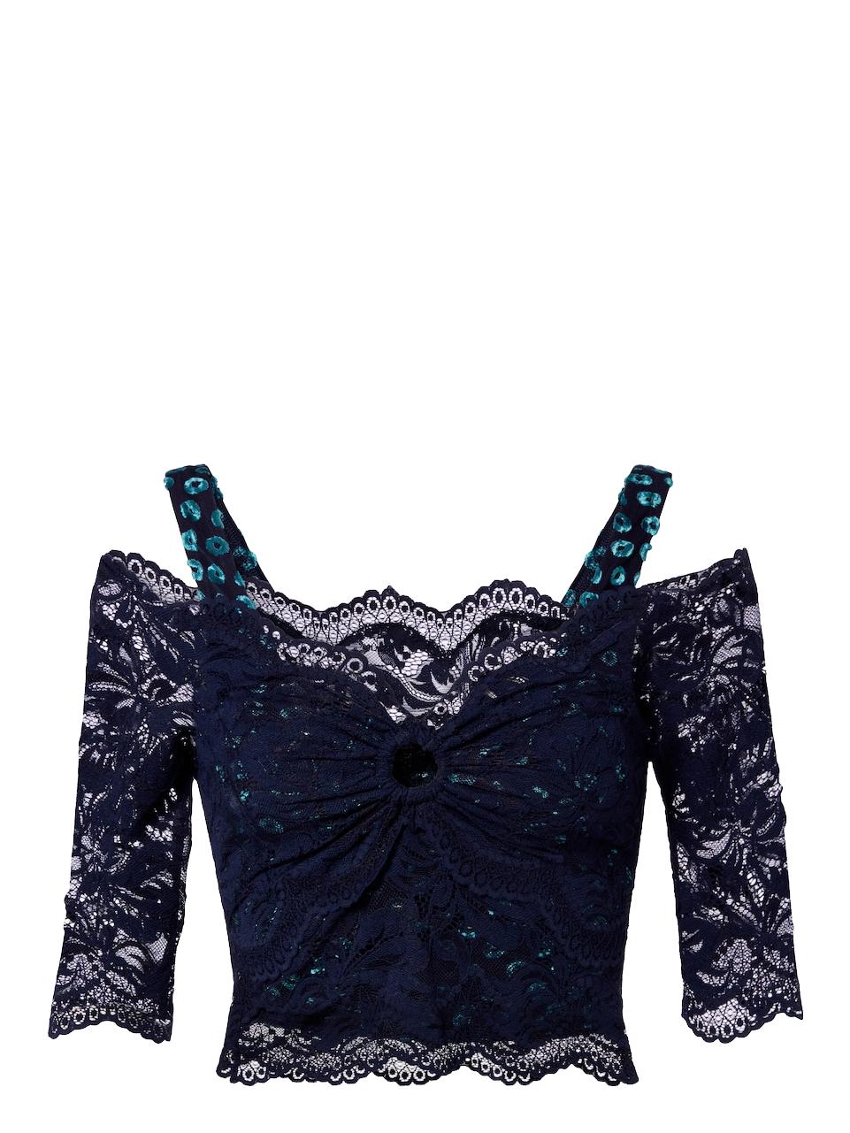 PACO RABANNE Rabanne Trompe L'oeil Lace and Velvet Crop Top