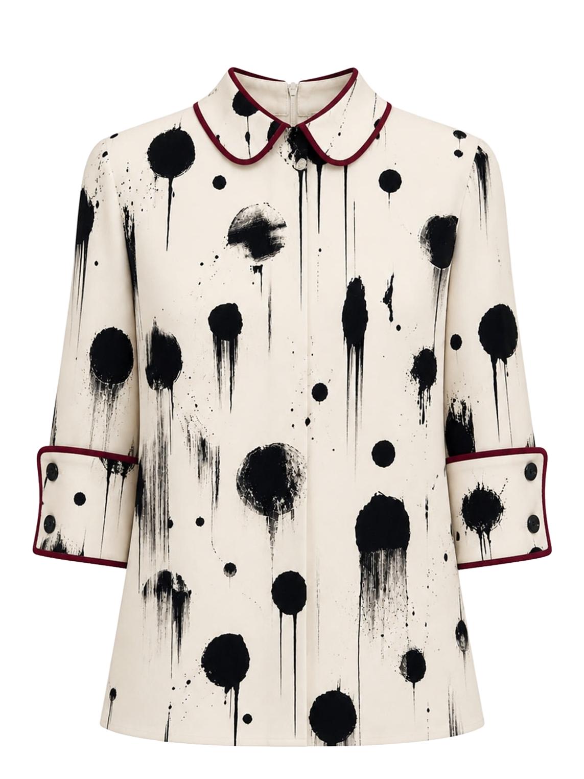 VALENTINO Valentino Plusdepois Bubble Print Crepe de Chine Maxi Skirt