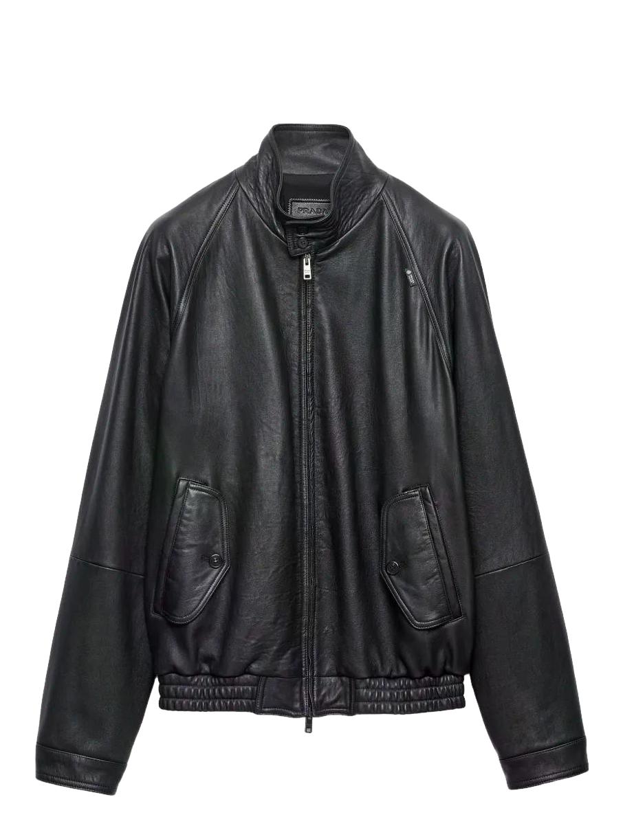 PRADA Prada Nappa Leather Stand Collar Jacket