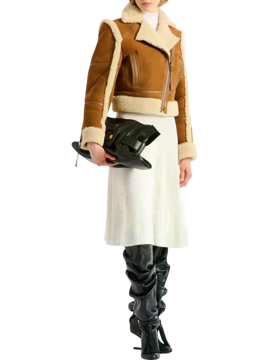 BALMAIN Balmain Shearling Biker Jacket