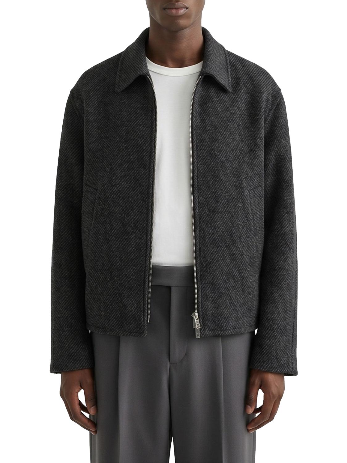 JIL SANDER Jil Sander Virgin Wool Zip-Up Shirt Jacket