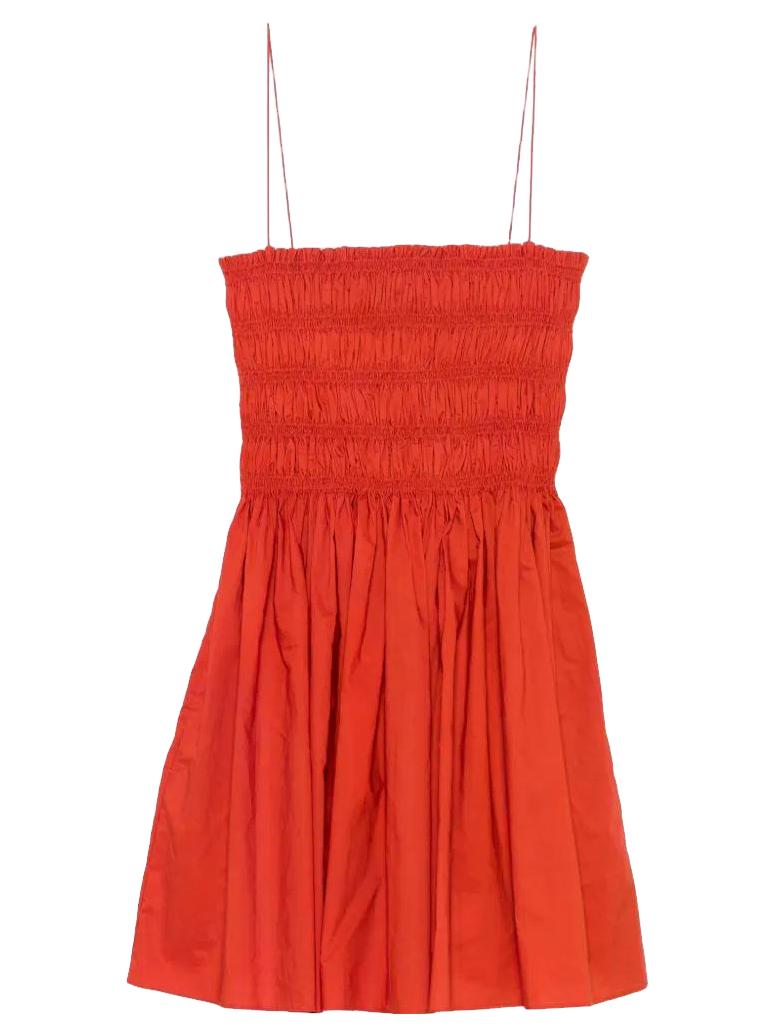 MATTEAU Matteau Shirred Bodice Spaghetti Strap Mini Dress