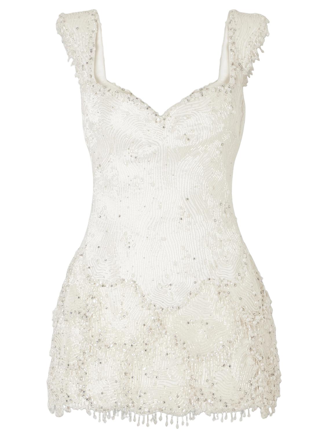 CLIO PEPPIATT Clio Peppiatt Embellished Scalloped Mini Dress