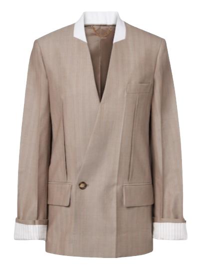 VICTORIA BECKHAM Victoria Beckham Herringbone Virgin Wool Blazer
