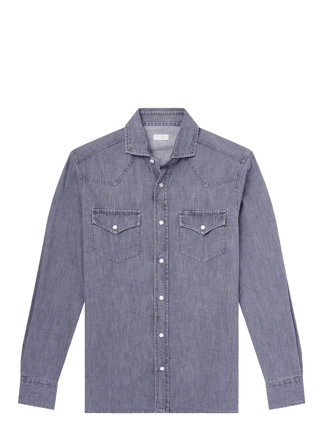 BRUNELLO CUCINELLI Brunello Cucinelli - Denim Shirt - Men - Gray - M
