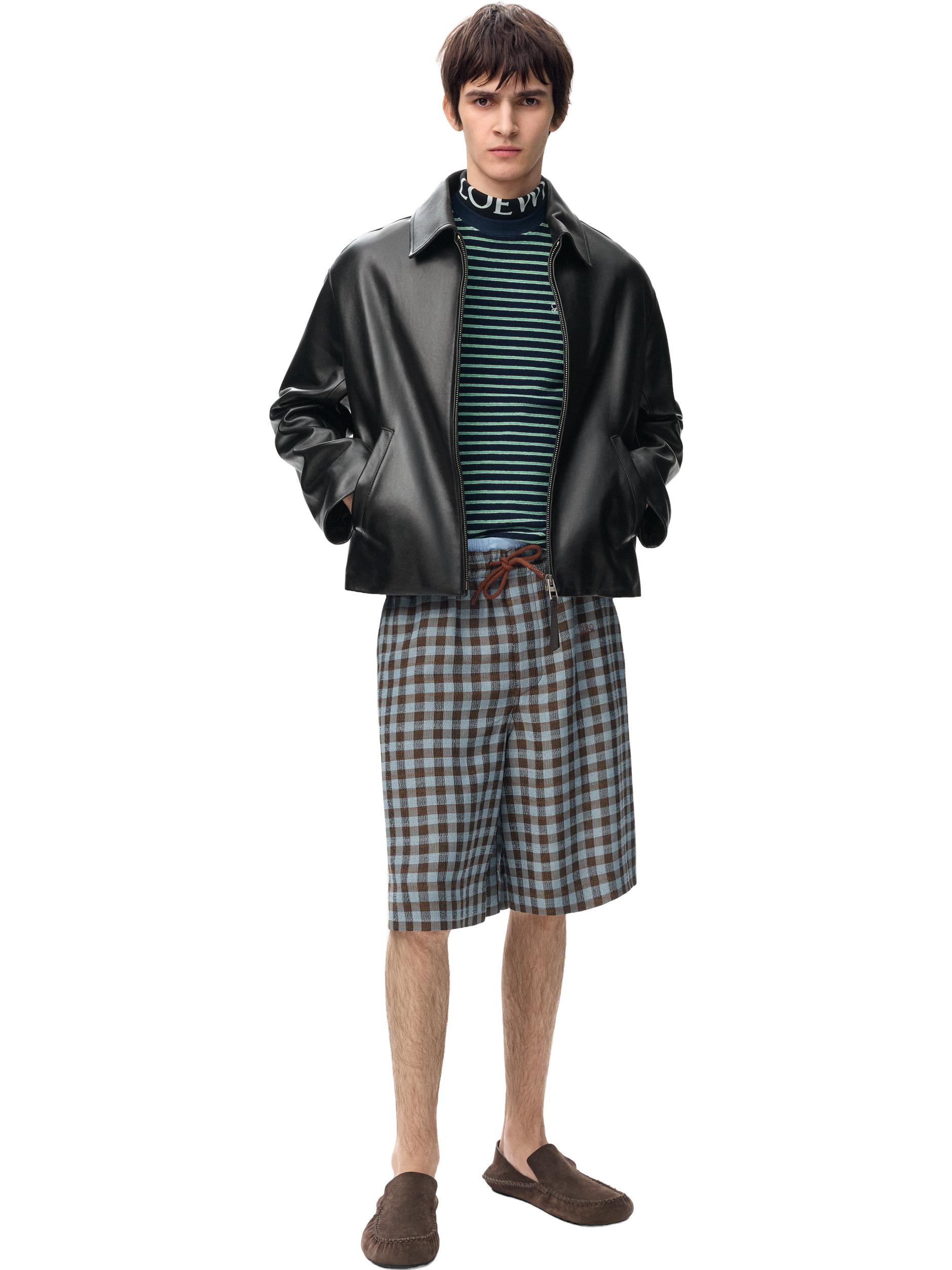 LOEWE LOEWE Viscose Linen Blend Checked Shorts