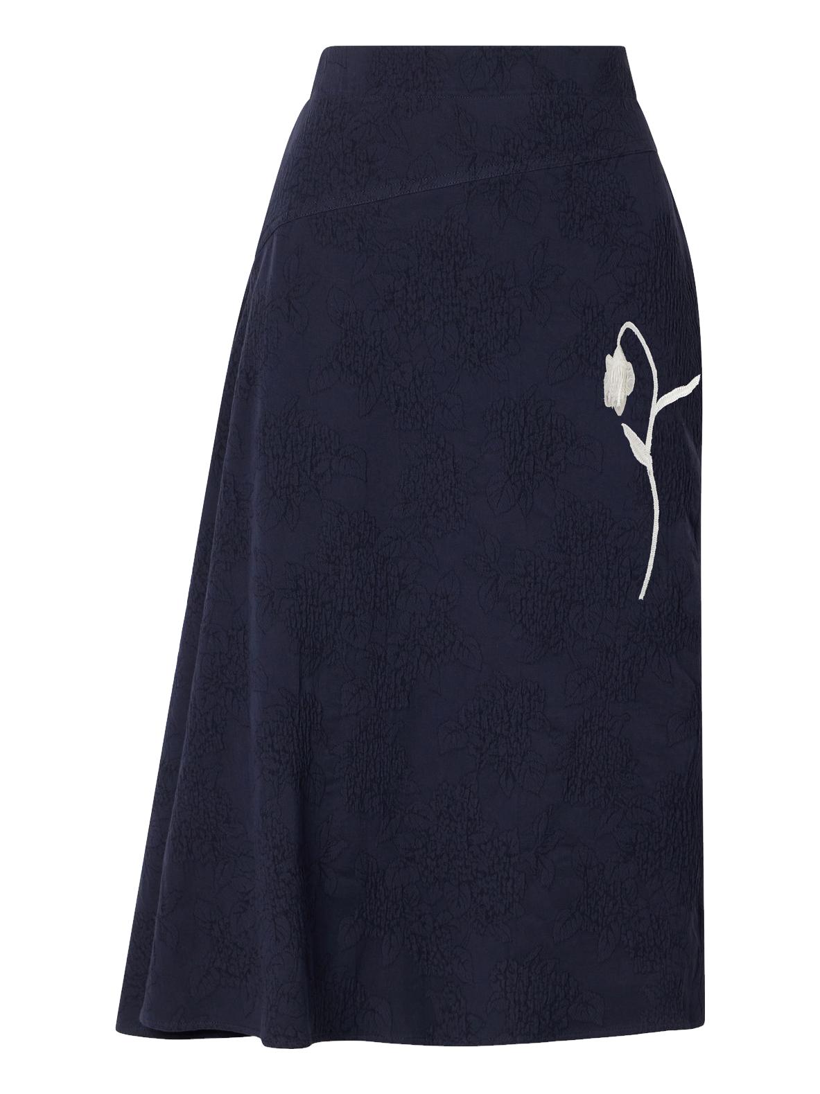 ERDEM Erdem Asymmetric Floral-Jacquard Cotton-Blend Midi Skirt