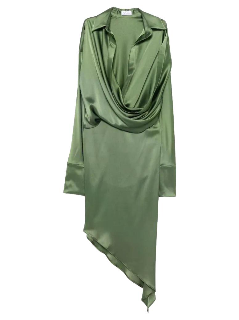 VESTIAIRE D'UN OISEAU LIBRE Asymmetric Draped Midi Dress