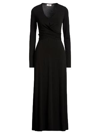 OTTOD'AME OTTOD'AME Maxi Dress with V-Neck and Long Sleeves