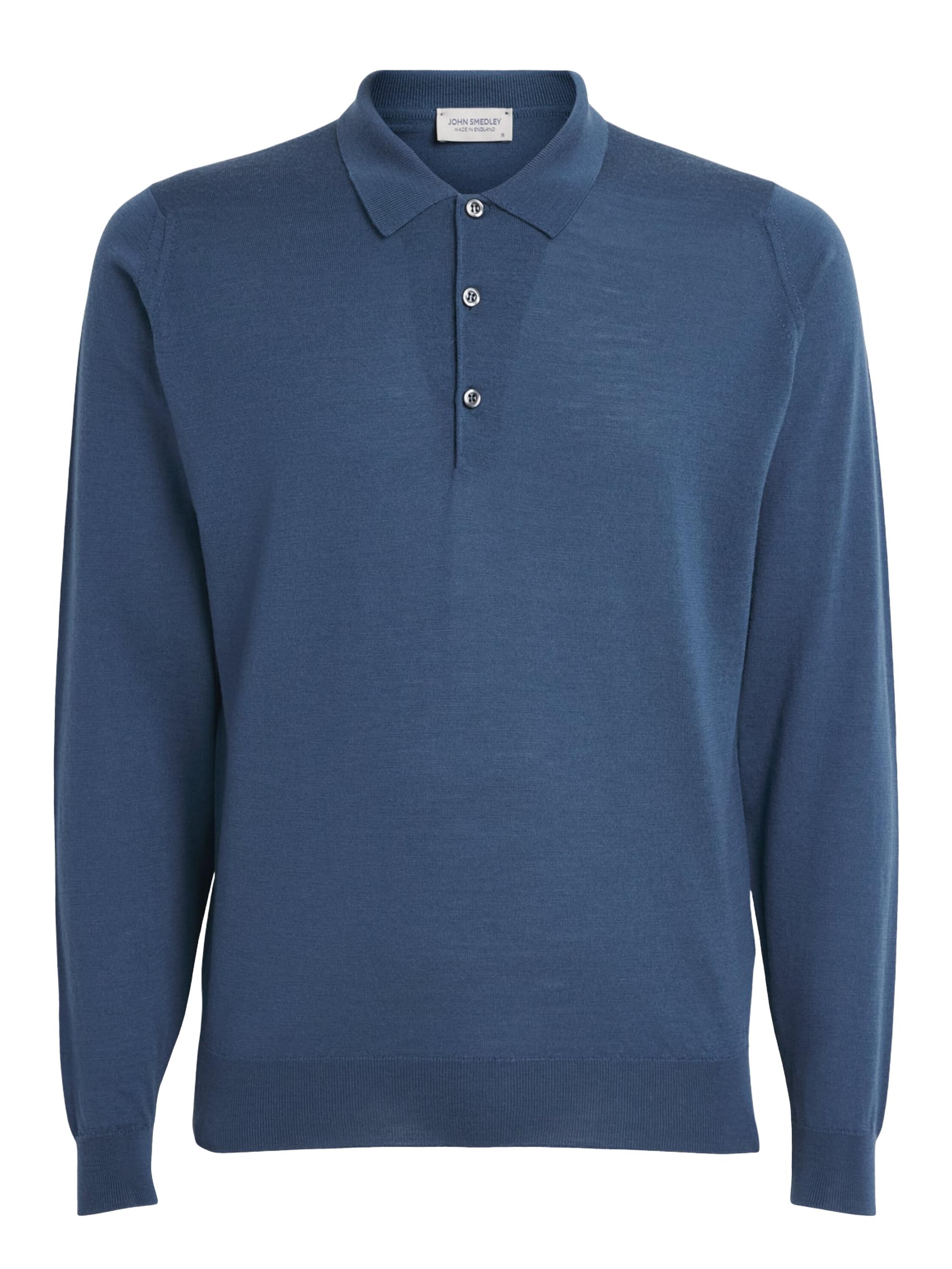 JOHN SMEDLEY merino wool long-sleeve polo shirt