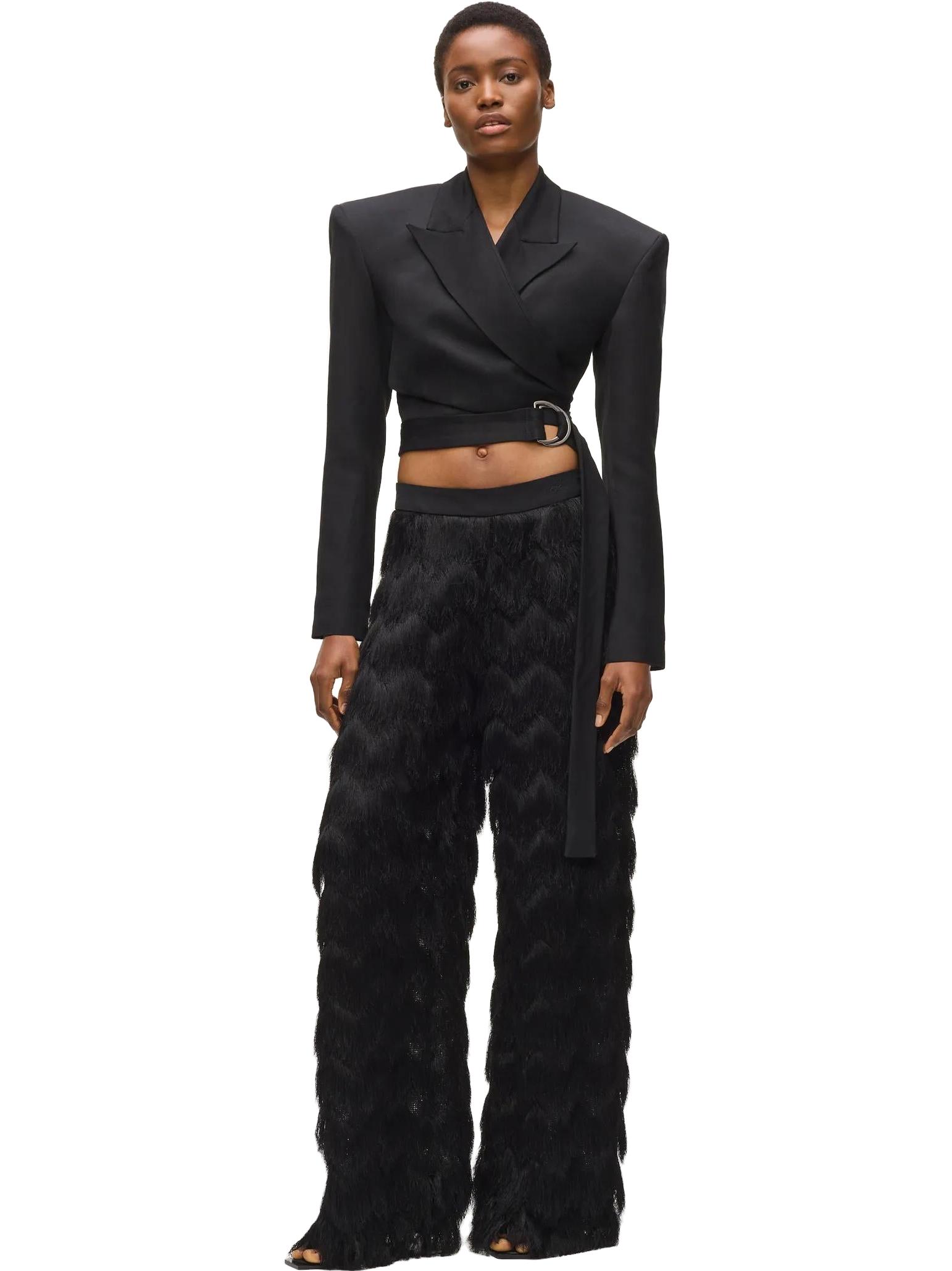 KARL LAGERFELD Karl Lagerfeld Wide-Leg Fringed Pants