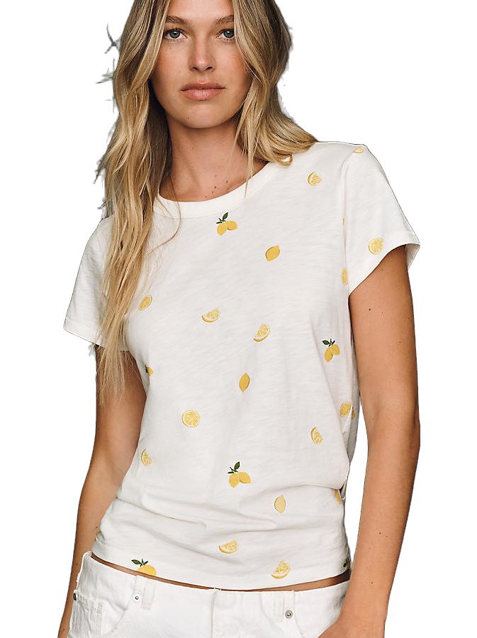 RAG & BONE rag & bone 100% Pima Cotton Lemon Print T-Shirt