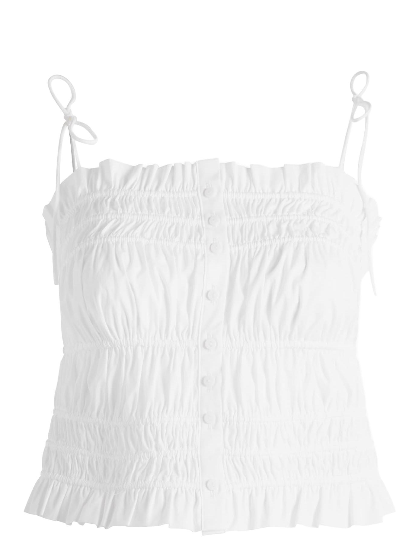 SKIMS Garment Washed Poplin Ruffle Cami