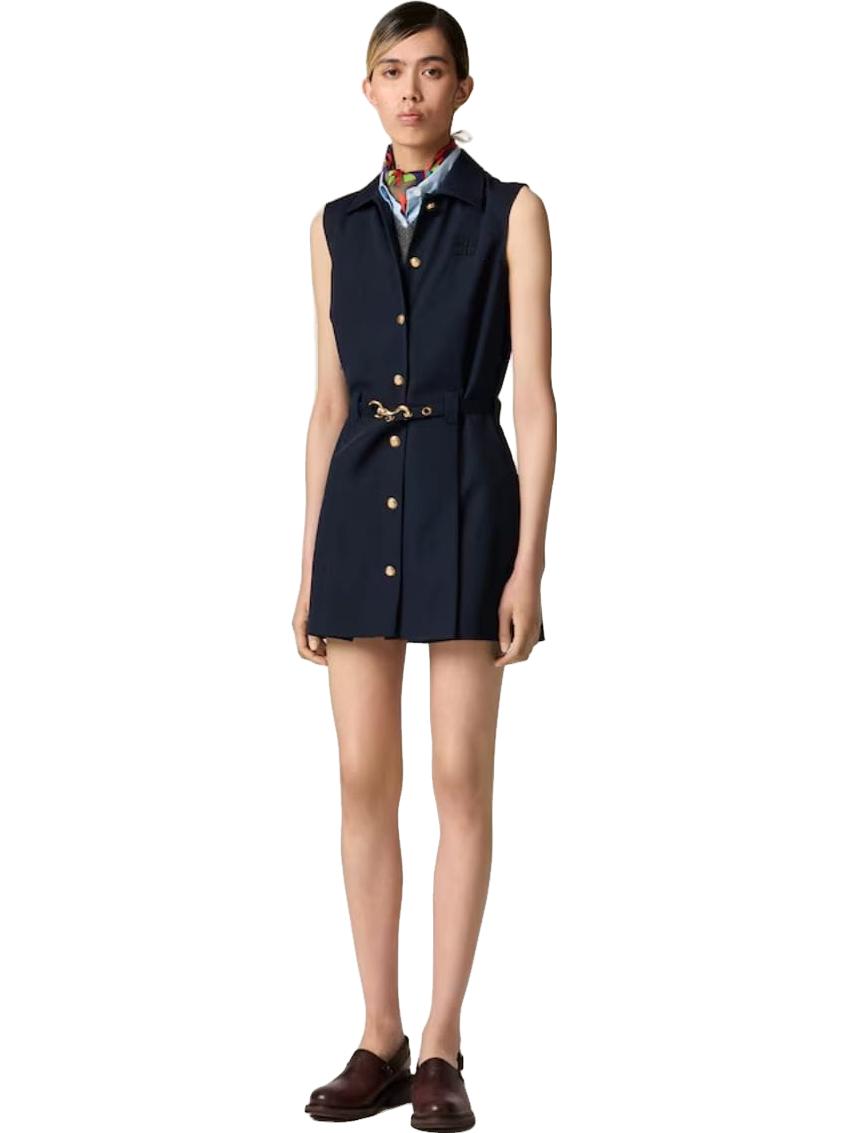 MIU MIU Miu Miu Navy Poplin Mini Dress