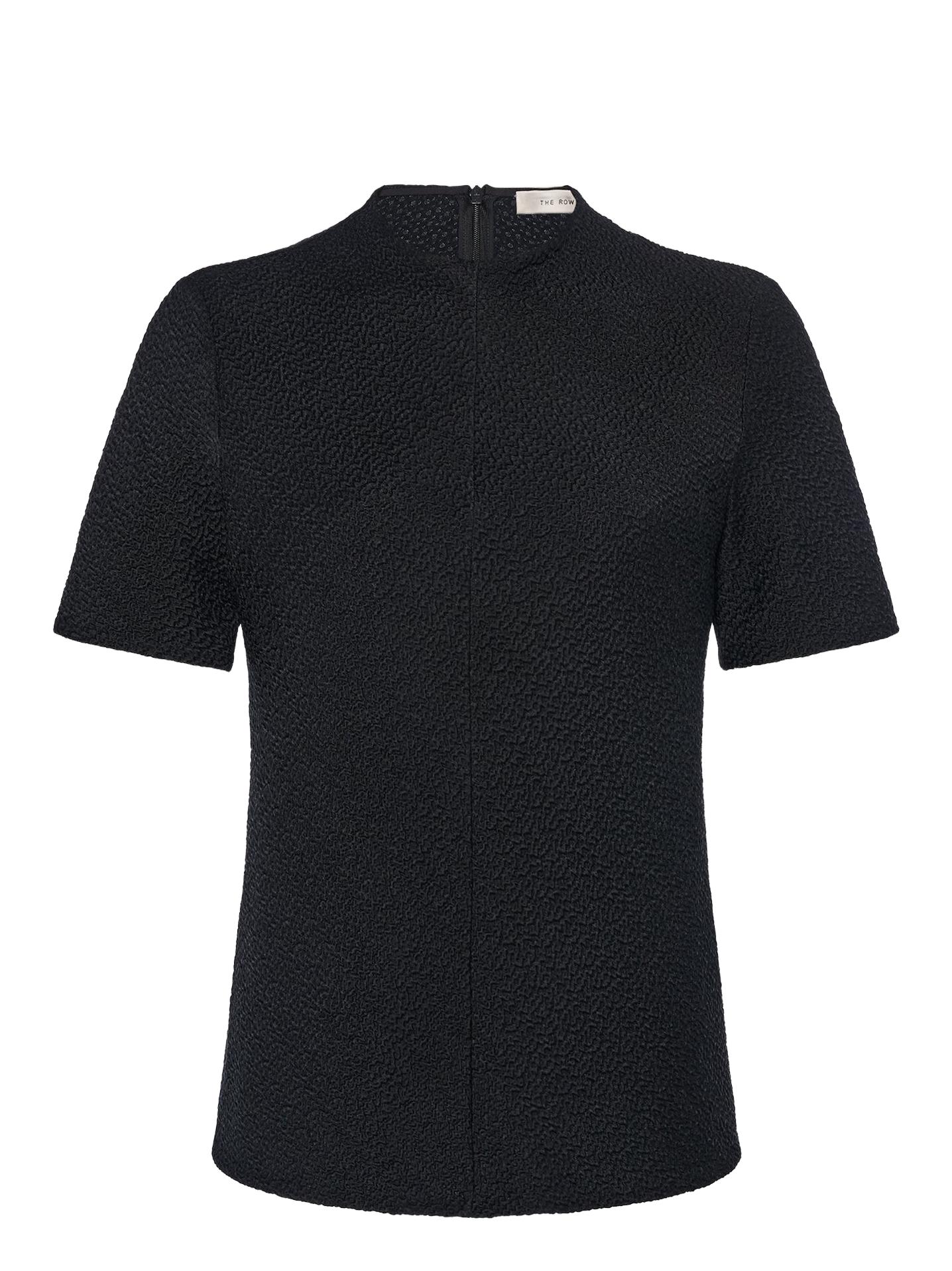THE ROW The Row Cala Short-Sleeve Silk Cloqué Top