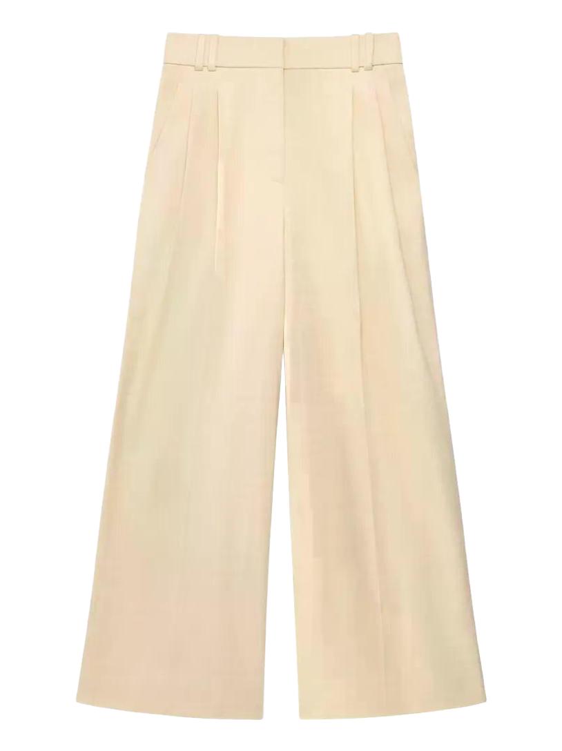 ANOTHER TOMORROW High-Waisted Pleated Trousers