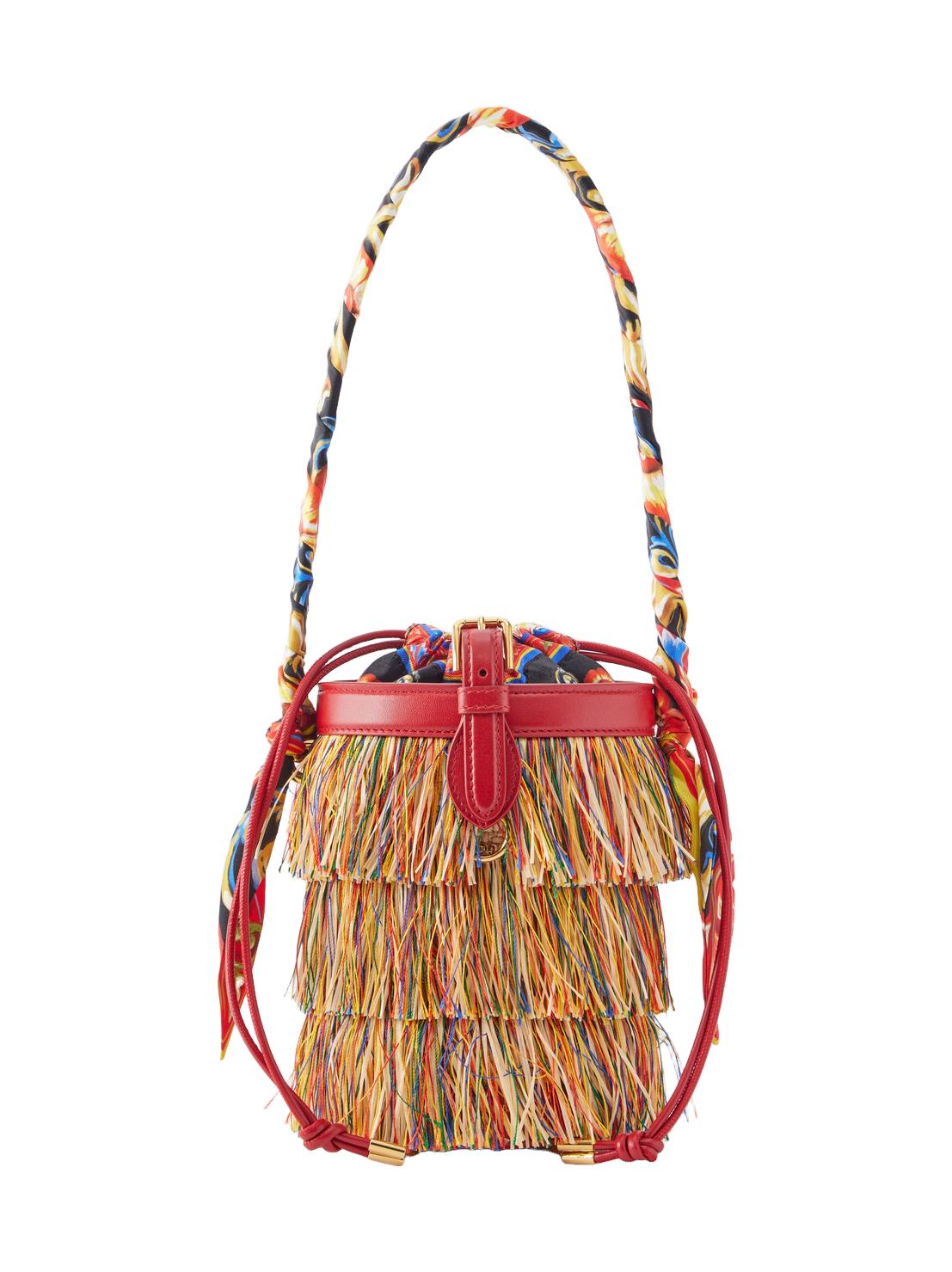 DOLCE & GABBANA Dolce & Gabbana Capri Fringed Raffia Bucket Bag