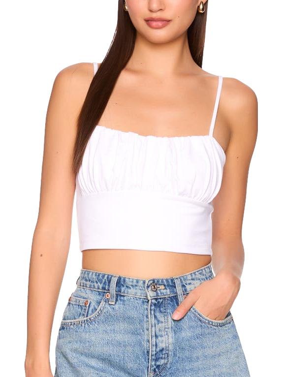 SUSANA MONACO Susana Monaco Ruched Neckline Cropped Cami