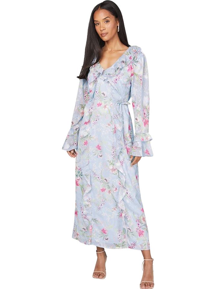 WALLIS Wallis Floral Ruffle Belted Midaxi Dress