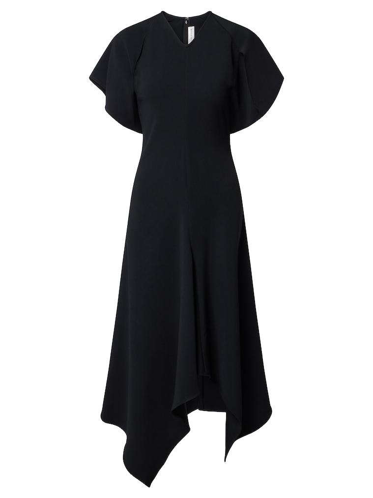 VICTORIA BECKHAM Victoria Beckham Asymmetric Draped Cady Midi Dress