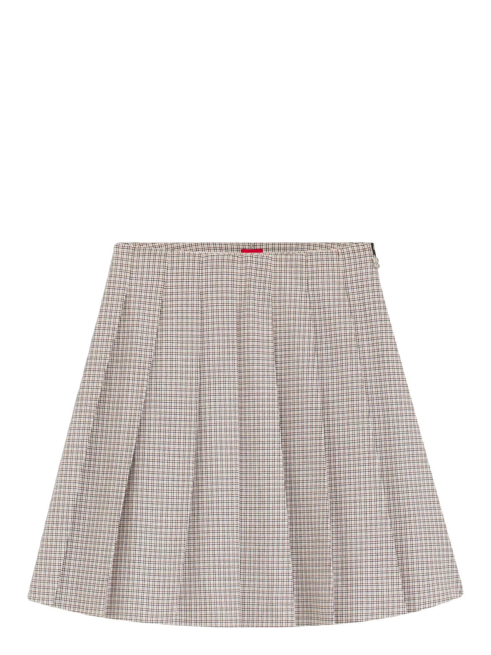 HUGO HUGO Pleated Micro Check Mini Skirt