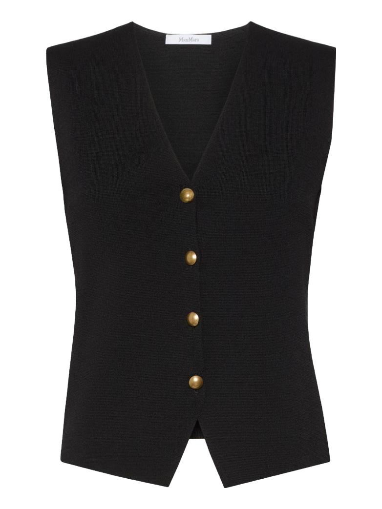 MAX MARA Viscose Crepe Yarn Gilet