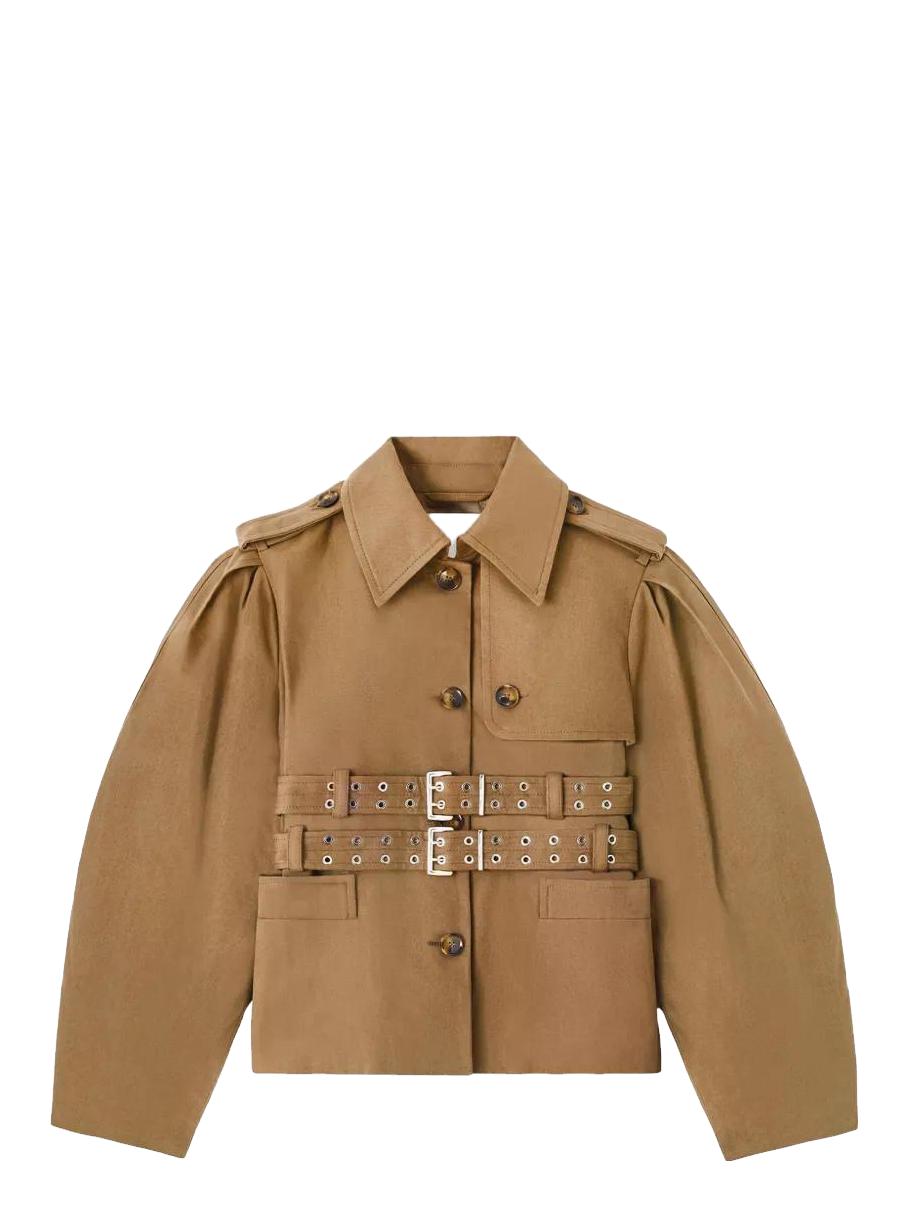 GANNI GANNI Belted Puff-Sleeve Jacket